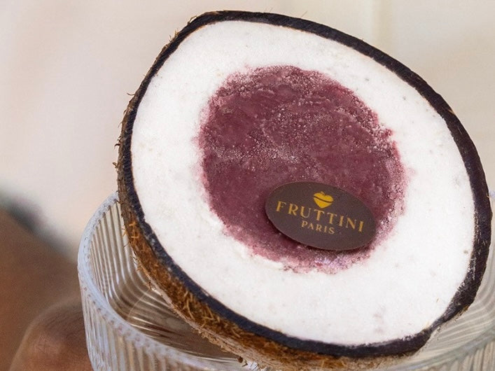 Noix de coco et son sorbet acaï | Fruttini by MO